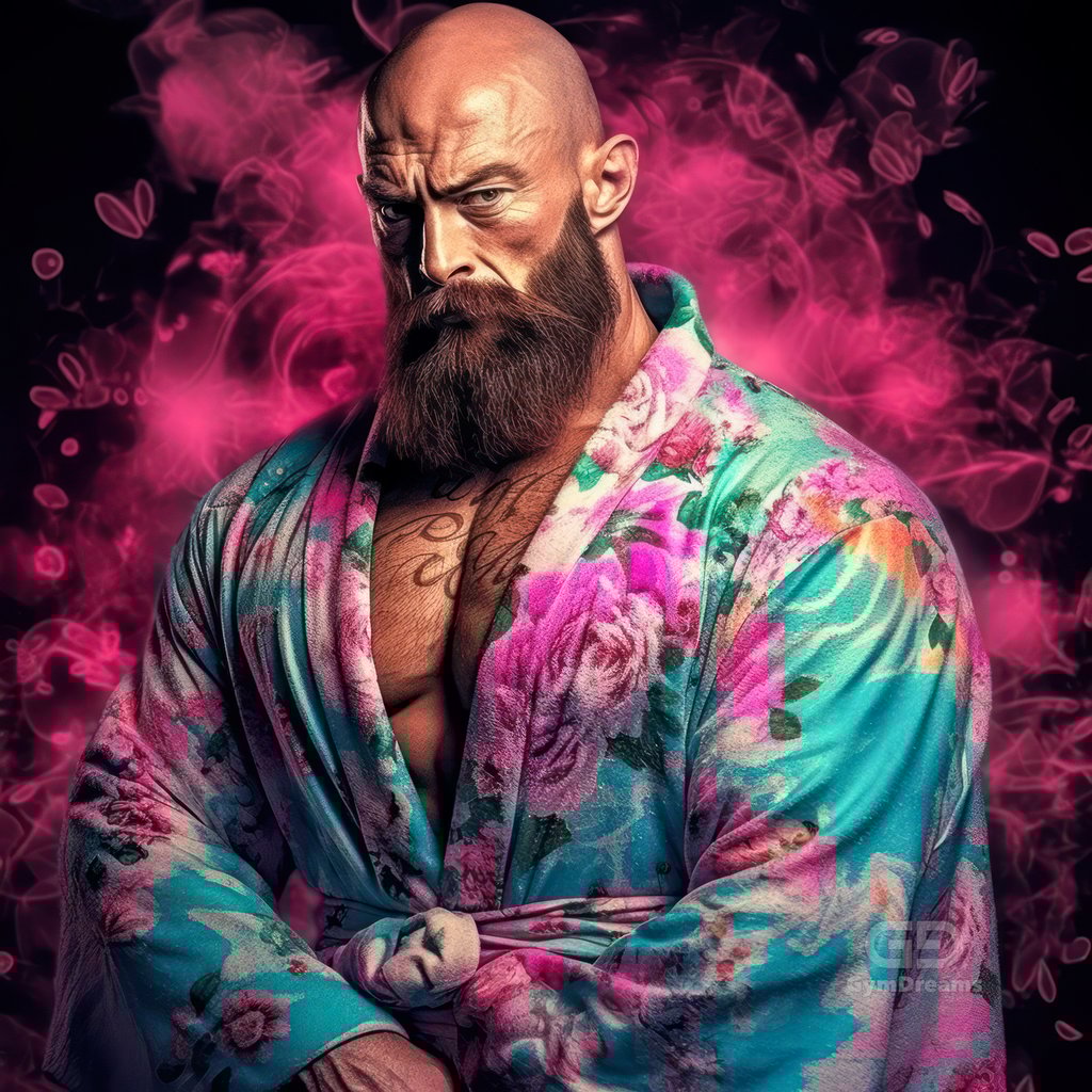 Muscle Bears in Floral Kimono - GymDreams8