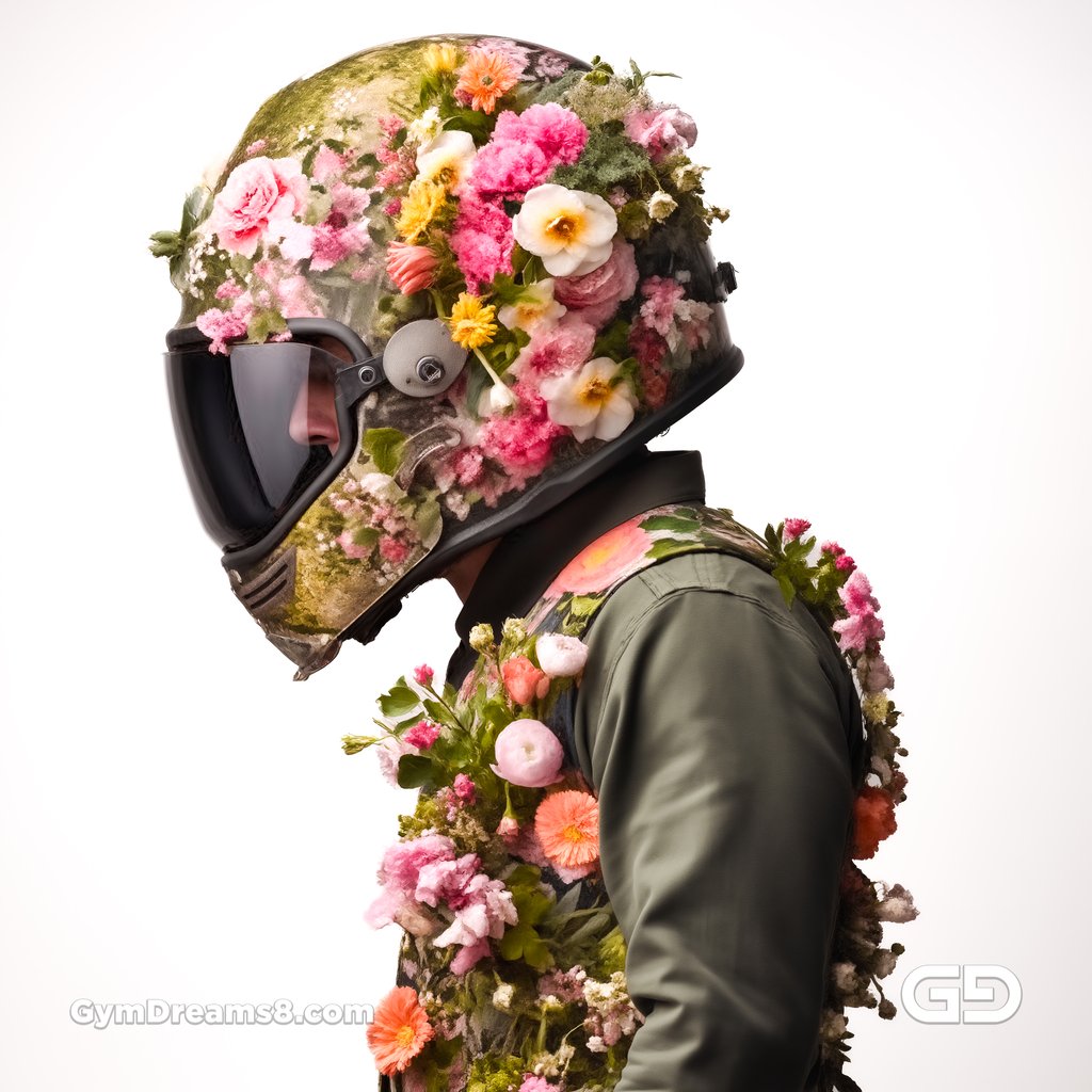 Flower Helmets. Variations of Flowers and Men, Number 4 - GymDreams8
