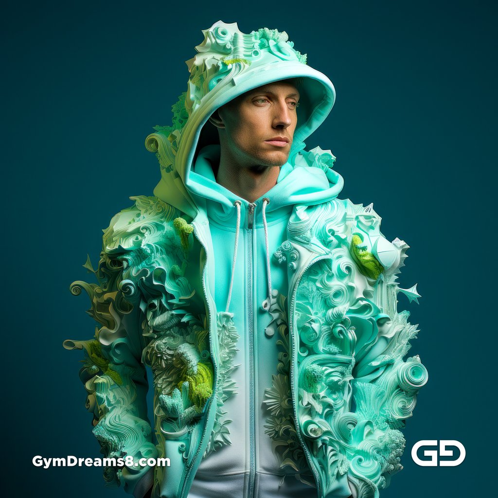 Sylvan Green Jacket, Melting, Multi-layered Surfaces - GymDreams8